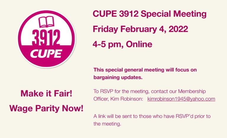 CUPE 3912 - Nova Scotia's Largest University Union