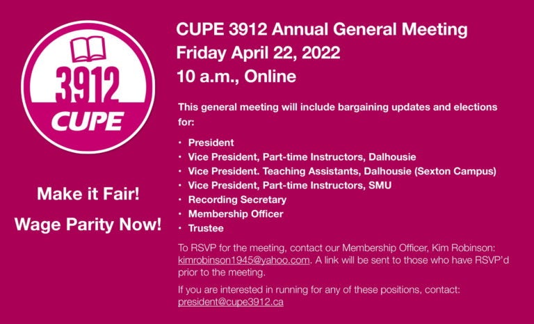 CUPE 3912 - Nova Scotia's Largest University Union
